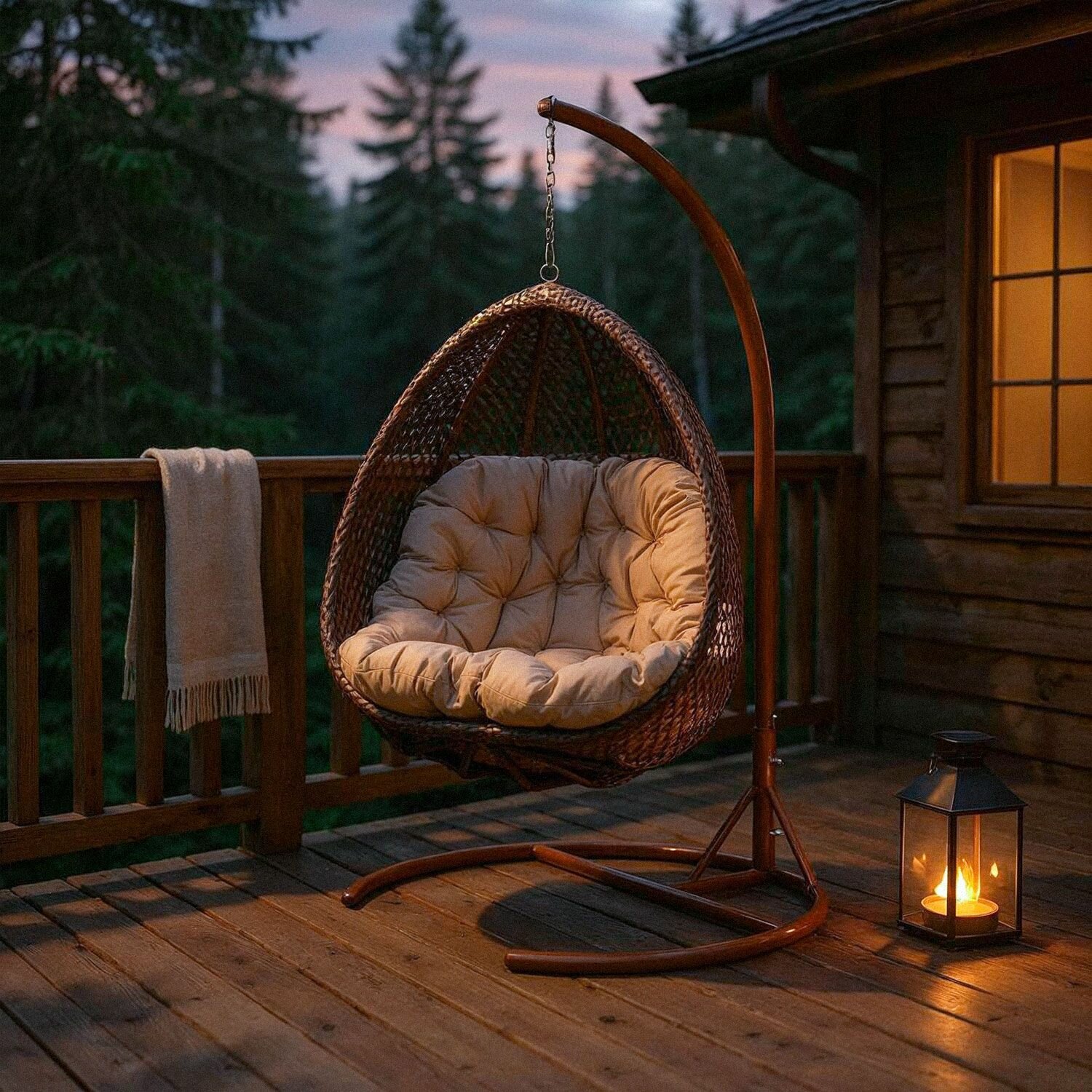 Кресло подвесное кокон Ns Rattan Marlin из искусственного ротанга 120х110х200 см