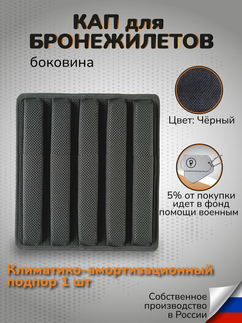 Тактическая КАПа для бронежилета - 1 штука 22х20 см Климатико-амортизационная подпора