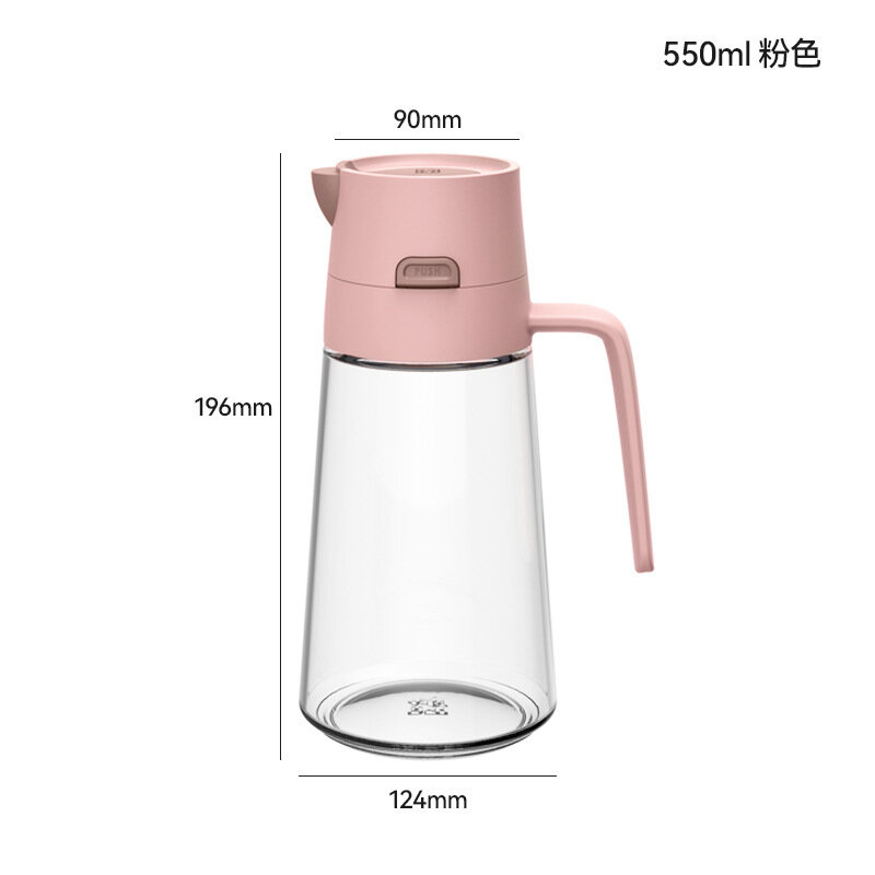 Улучшенная стеклянная масленка для кухни, автоматическое открывание и закрывание масленки, непроливающаяся масленка для соевого соуса, уксуса и приправ