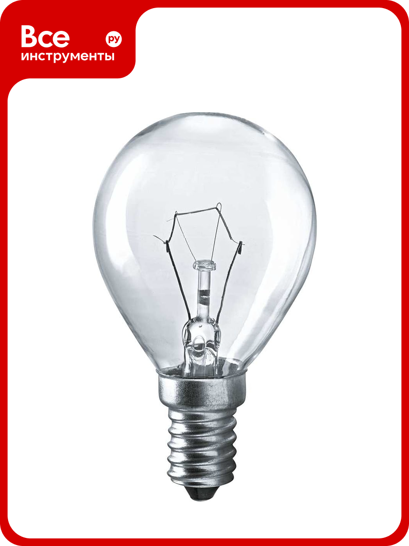 Лампа Navigator ДШ 40Вт Р45 230В E14 94314, тёплый белый свет, прозрачный рассеиватель, шаровая форма