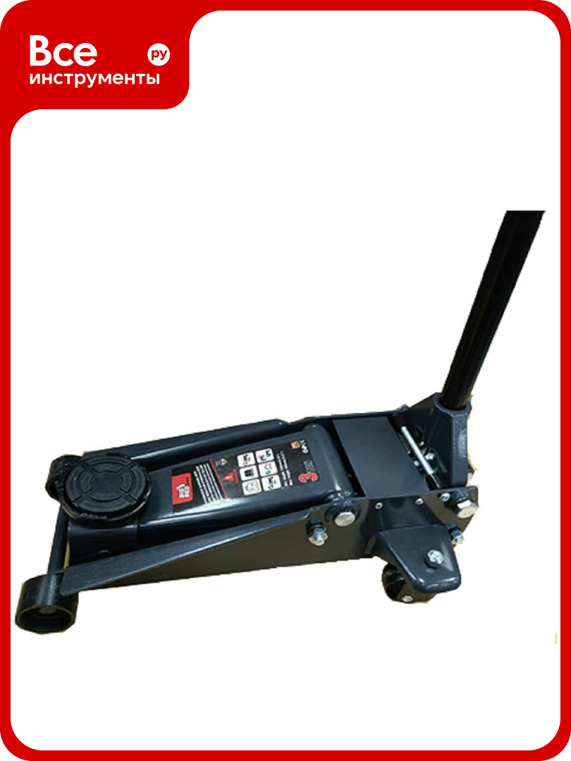 Подкатной гидравлический домкрат Torin 3 т, с резиновой накладкой и ремкомплектом, двойной насос