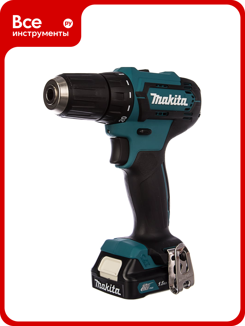 Аккумуляторная дрель-шуруповерт Makita CXT + набор, D-31083, бит D-31083 DF333DYX14, при сборке мебели, используется