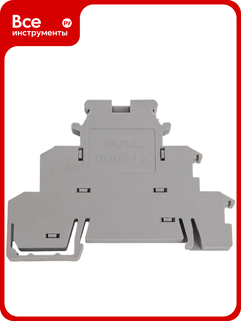 Клемма DKC трехуровневая, винтовой зажим, 6 точек подключения, 2.5 кв. мм, серая, 1 ШТ DKIDR 1.5 DKIDR-1.5, винтовым