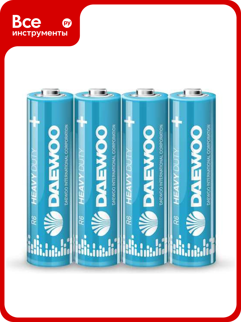 Батарейка Солевой элемент питания DAEWOO AA/R6 1.5В Heavy Duty 4S (уп.4шт) 5029279