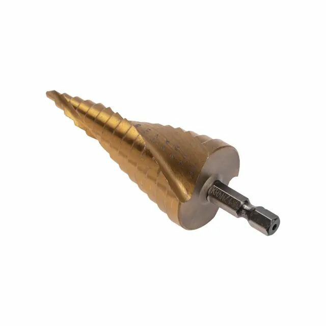 Сверло по металлу ступенчатое титан 4,0-30,0мм, 98мм, 65 HRC, Р6М5 TiN KRANZ