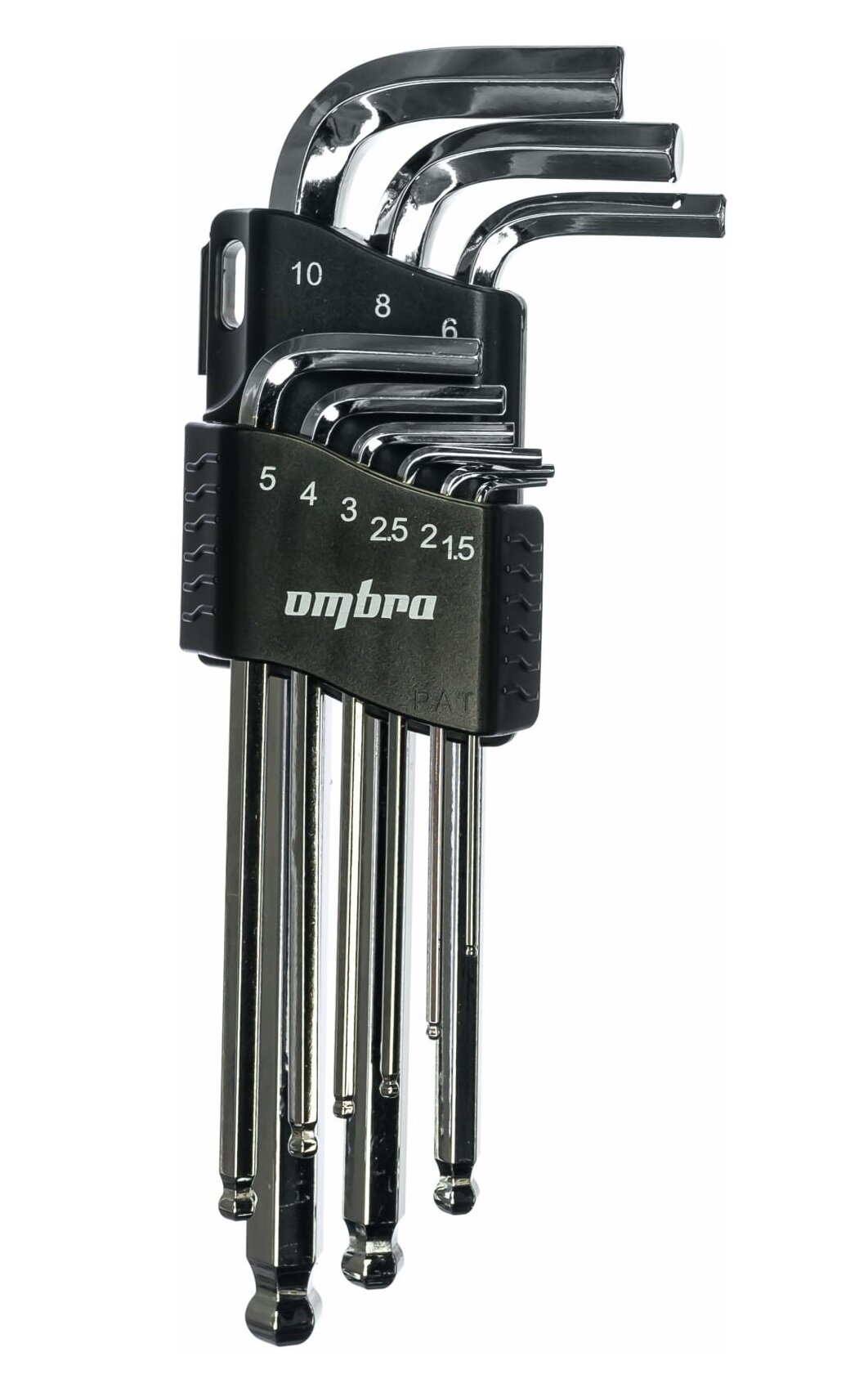Набор ключей шестигранных с шаром H1.5-H10 Ombra OMT9S, 55012, 9 предметов