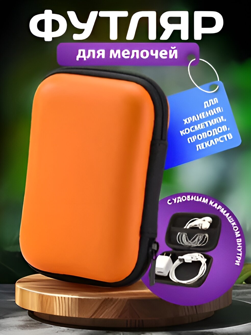 Чехол для наушников, органайзер для проводов кейс для хранения гарнитур