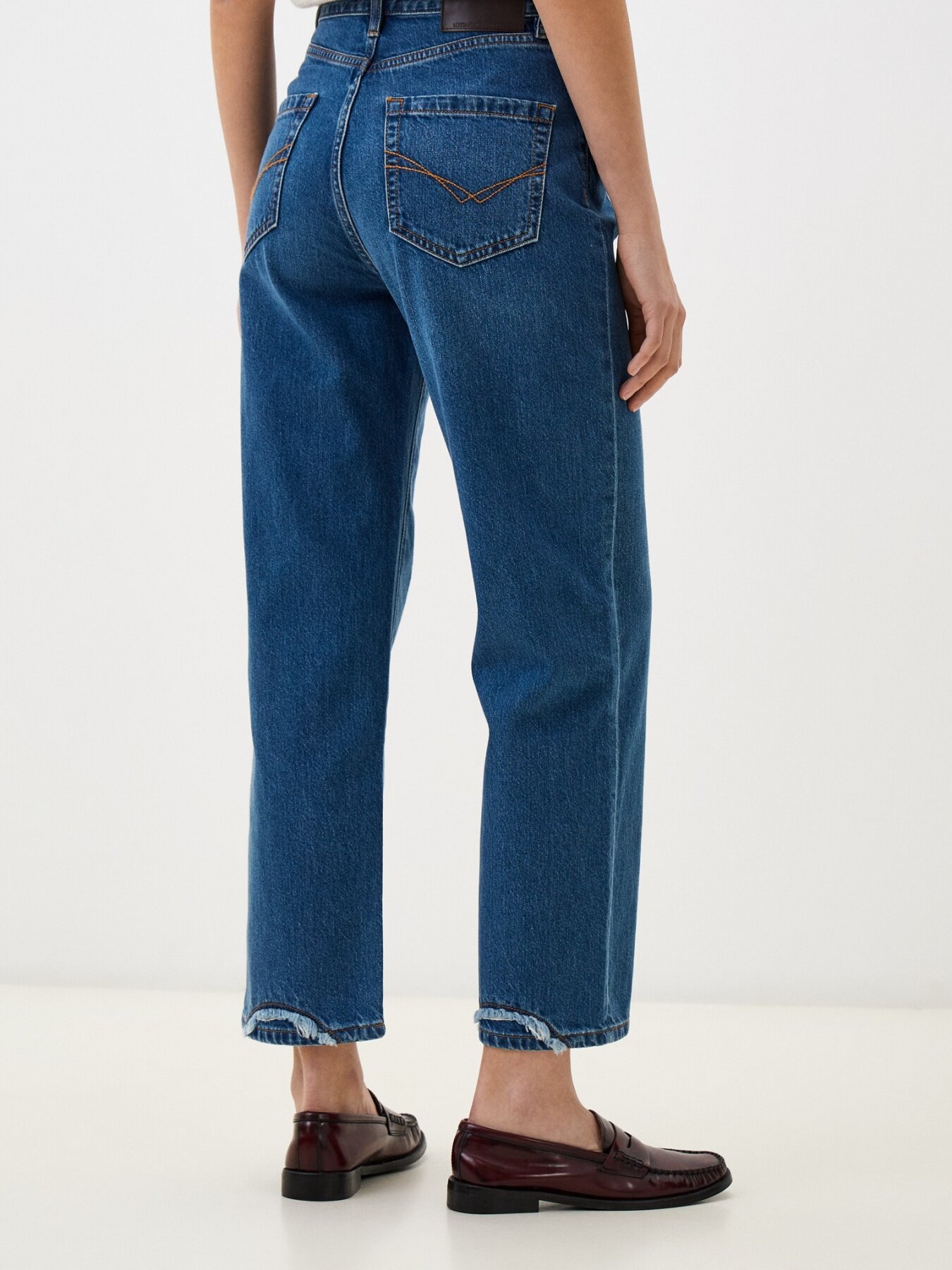 Джинсы мом Alessandro Manzoni Jeans, размер 44, синий — фото 1