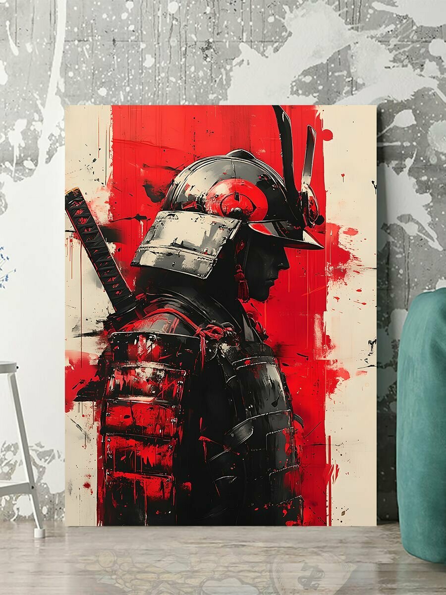 Картина на стену для интерьера - "Самурай, японский стиль", 30х40 см.