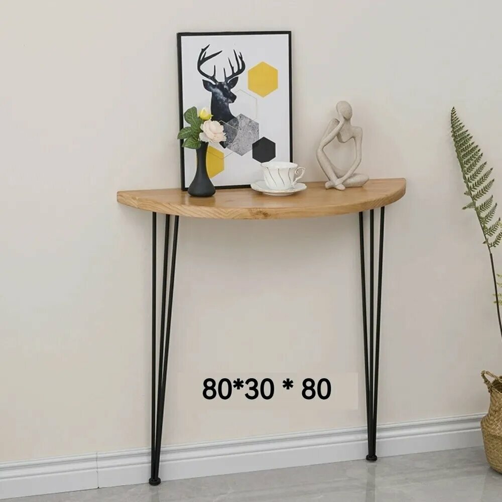 Консоль в прихожую, скандинавский стиль, ДВП, 2 ножки, 80x30x80 см