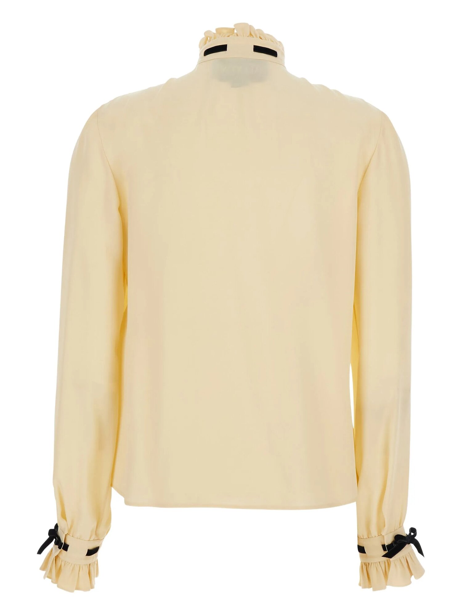Рубашка Valentino Ruffled high-neck shirt, размер 42, разноцветный — фото 1