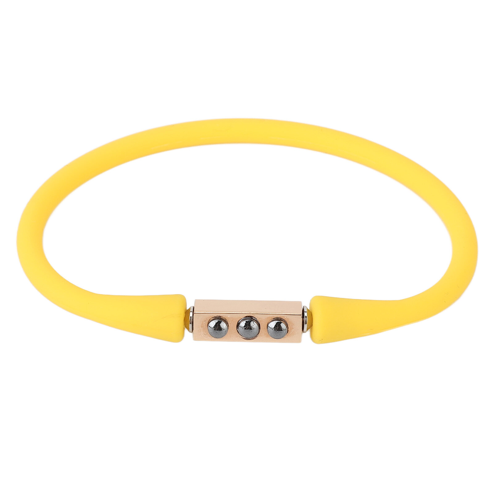 Магнитотерапевтический силиконовый спортивный браслет с мягкими отрицательными ионами для поддержания энергетического баланса и поддержания здоровья в желтом цвете