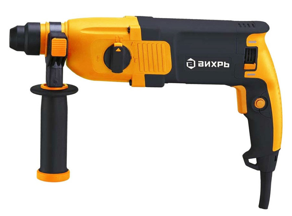 Перфоратор Вихрь П-750 электрический, желто-черный, SDS+, 2 режима работы, 2Дж, 220В, 750Вт / инструменты