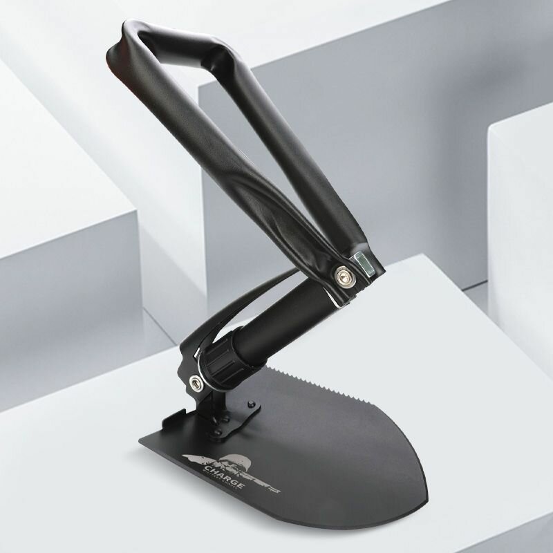 Лопата штурмовая, многофункциональная, складная, трехсекционная, черная, 60 см