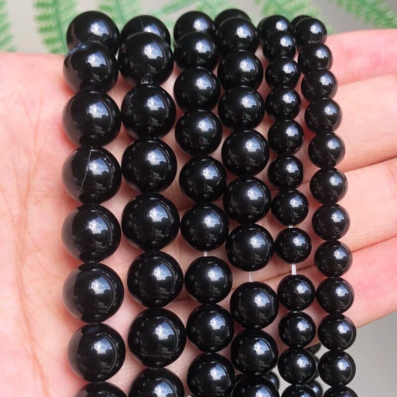 Каменные бусины TTUIJI бирюза агата тигровый глаз Черный, 6mm 61pcs beads, smooth black agate