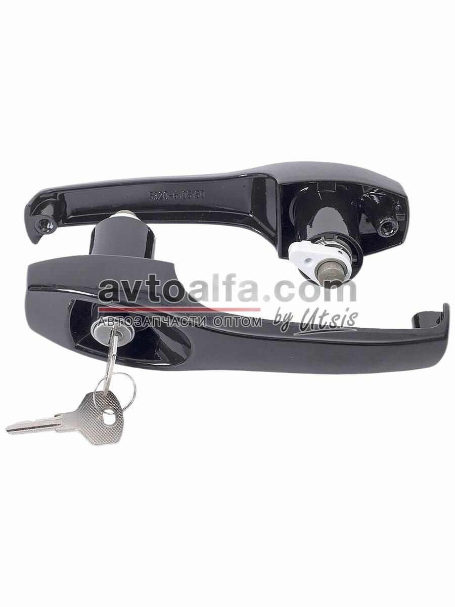 Ручка наружняя с фиксатором черный (к-т) КАМАЗ Евро