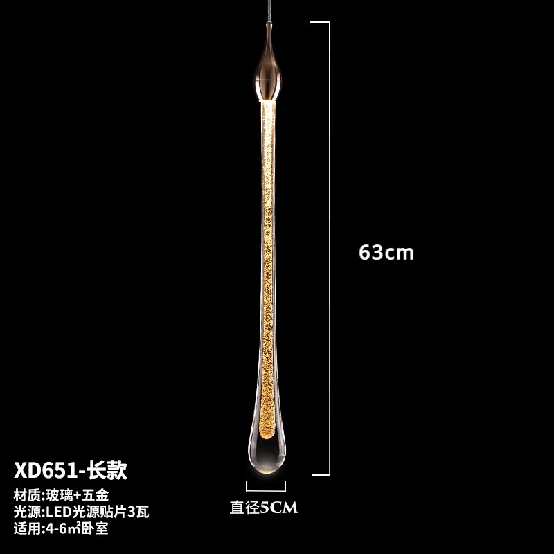 Американская стеклянная люстра с длинной линией, креативные стеклянные светильники для спальни, ресторана, бара, B
