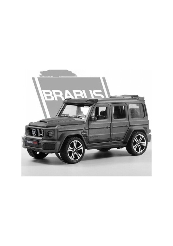 Матово-серый Brabus, шесть дверей + звук и свет + блистерная коробка. Без подставки. Литая модель автомобиля 1:32. Звук и свет. Внедорожник. Детская игрушечная машинка с украшениями. Цветная игрушечная машинка для детей от 9 лет. Менее 50 деталей.