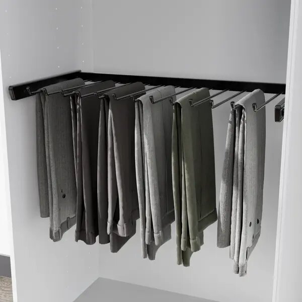 Вешалка выдвижная для брюк Лион 38.6x76.8 см металл цвет черный