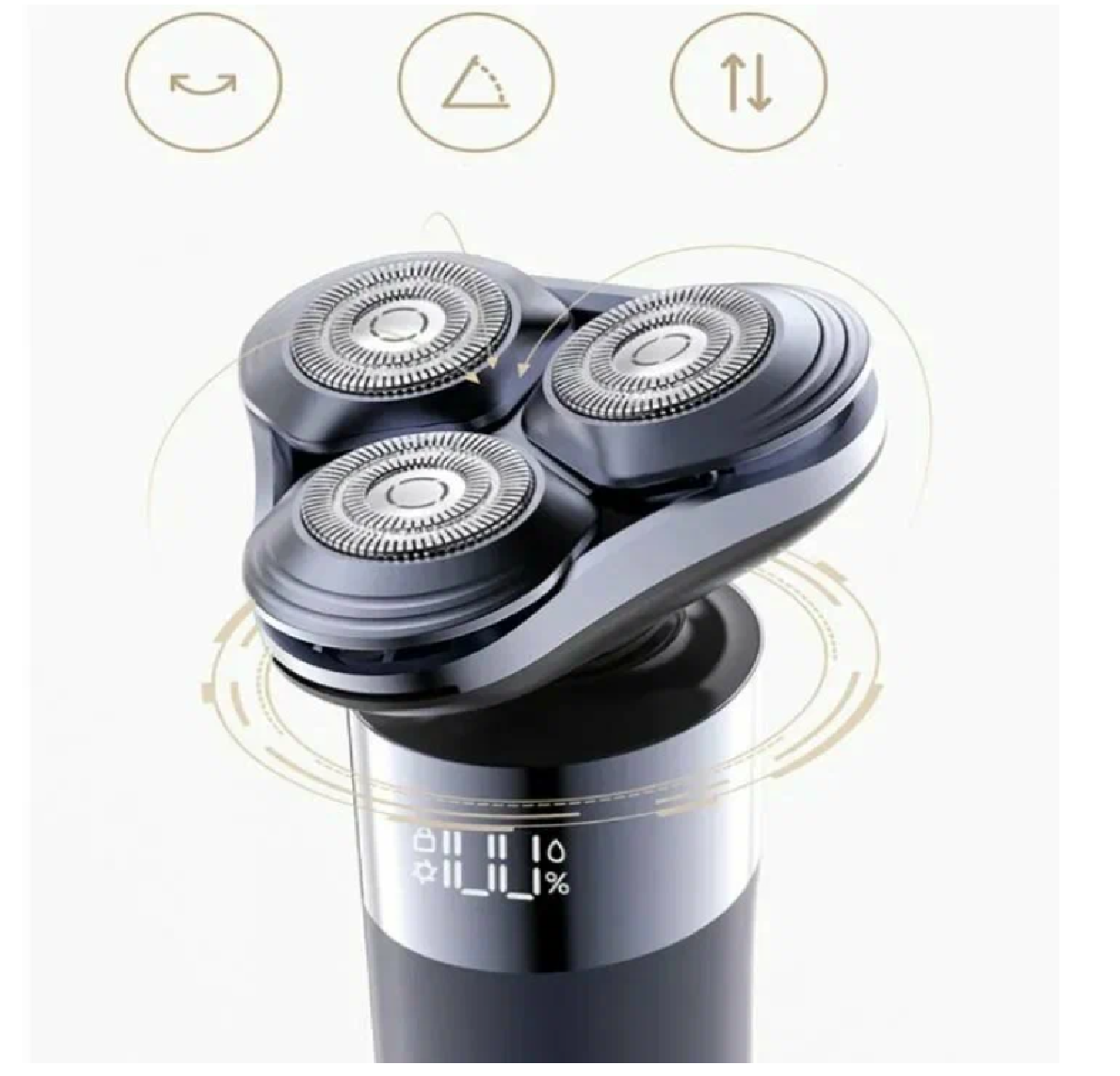 Электробритва Mijia Rotary Electric Shaver S302 black, с дисплеем, черная