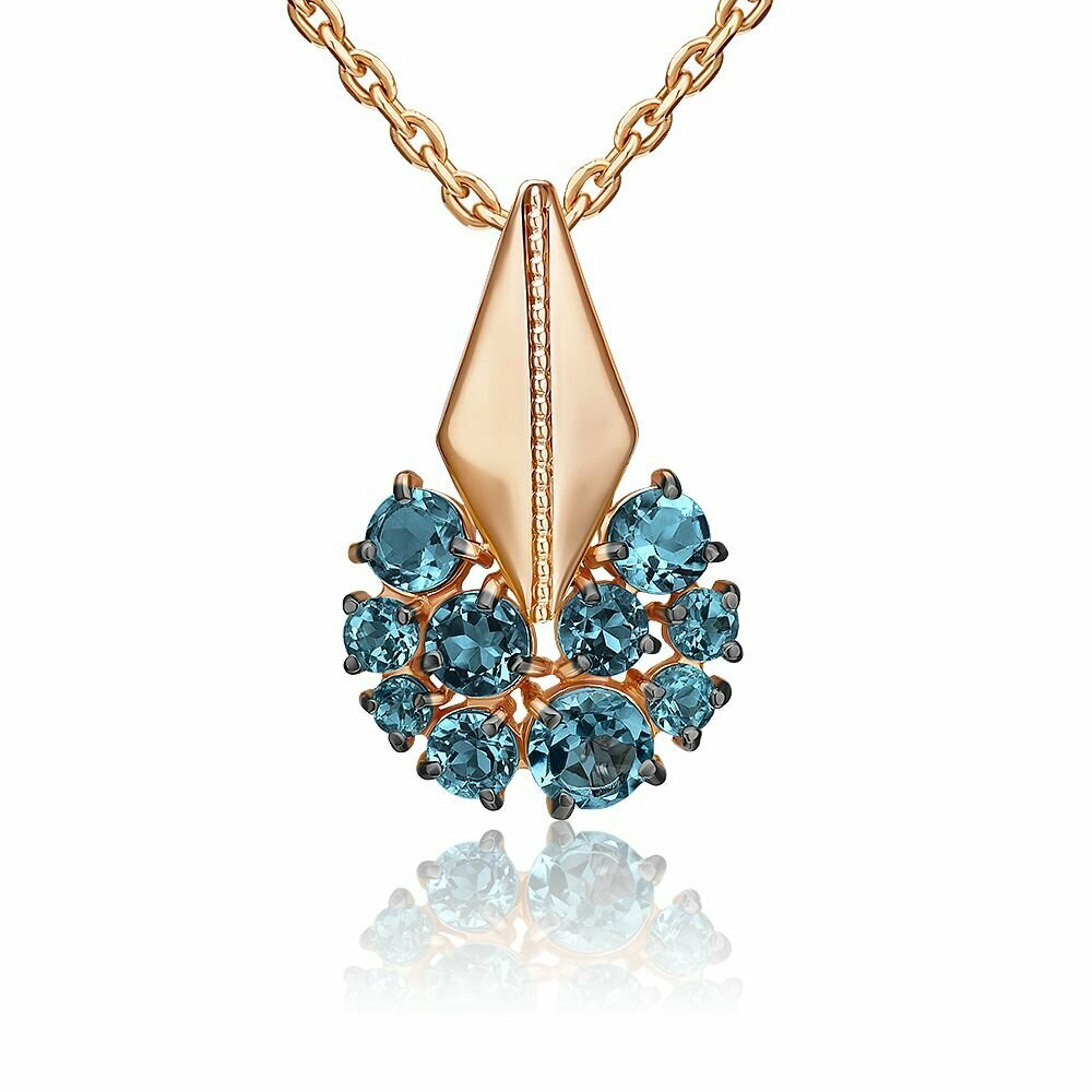 Подвеска, красное золото, 585 проба, топаз