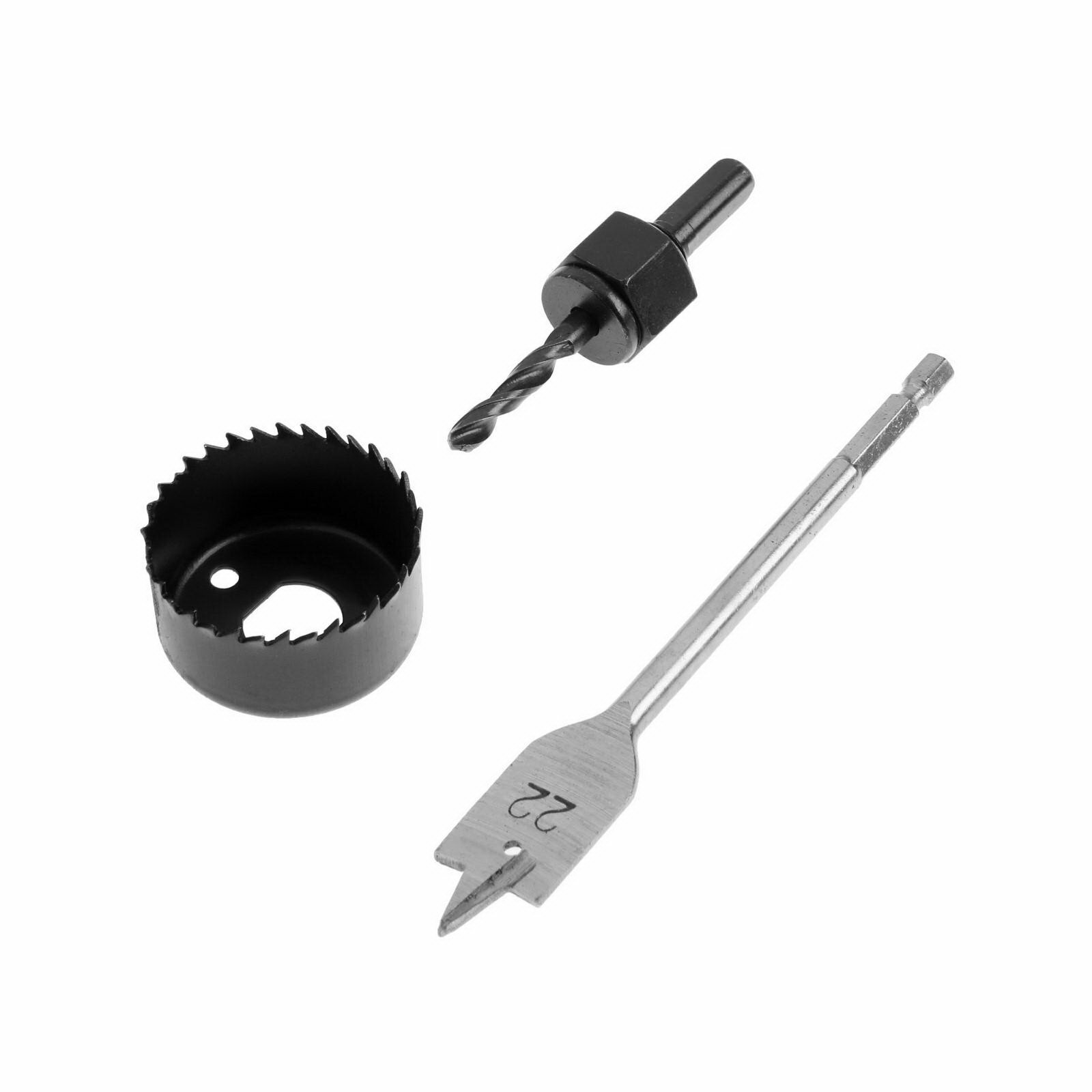 Набор для установки врезных замков сверло перовое 22 мм, пила кольцевая 48 мм