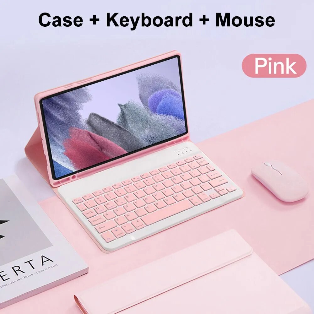 Чехол для планшета Samsung Galaxy Tab A7 Lite 8,7 дюйма, чехол с русской клавиатурой для Samsung (SM-T220/T225/T227) с Bluetooth-мышью