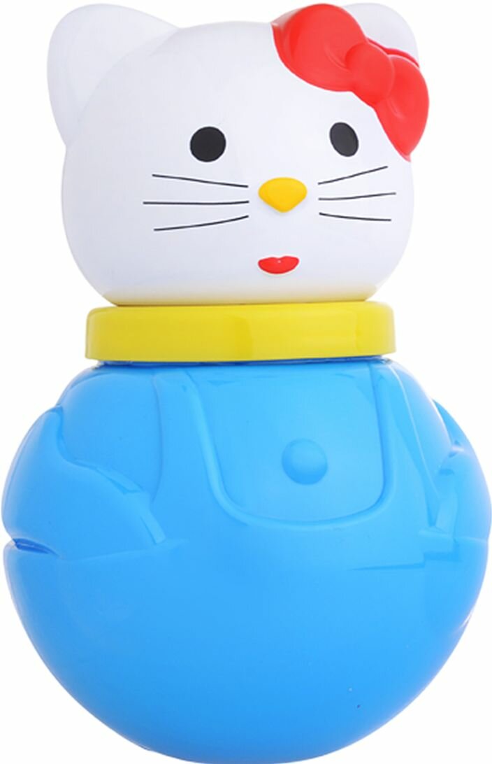 Детская музыкальная кукла "Неваляшка Кошечка" малая, игрушка качалка ванька-встанька со звуком для детей