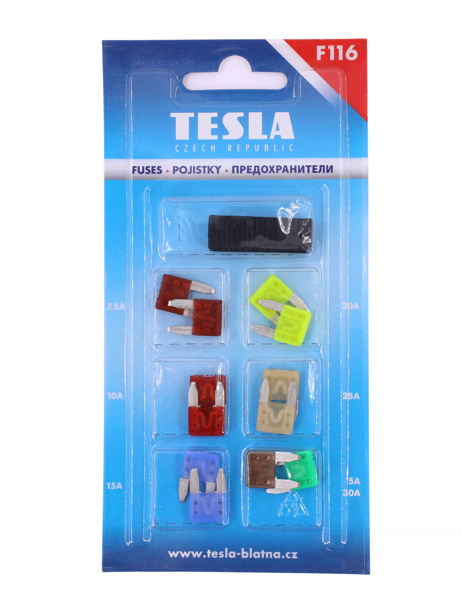 Предохранитель (FN7,2*7,5А,2*10А,2*15А,2*20А,2*25А,2*30А)(F-116) кт. TESLA