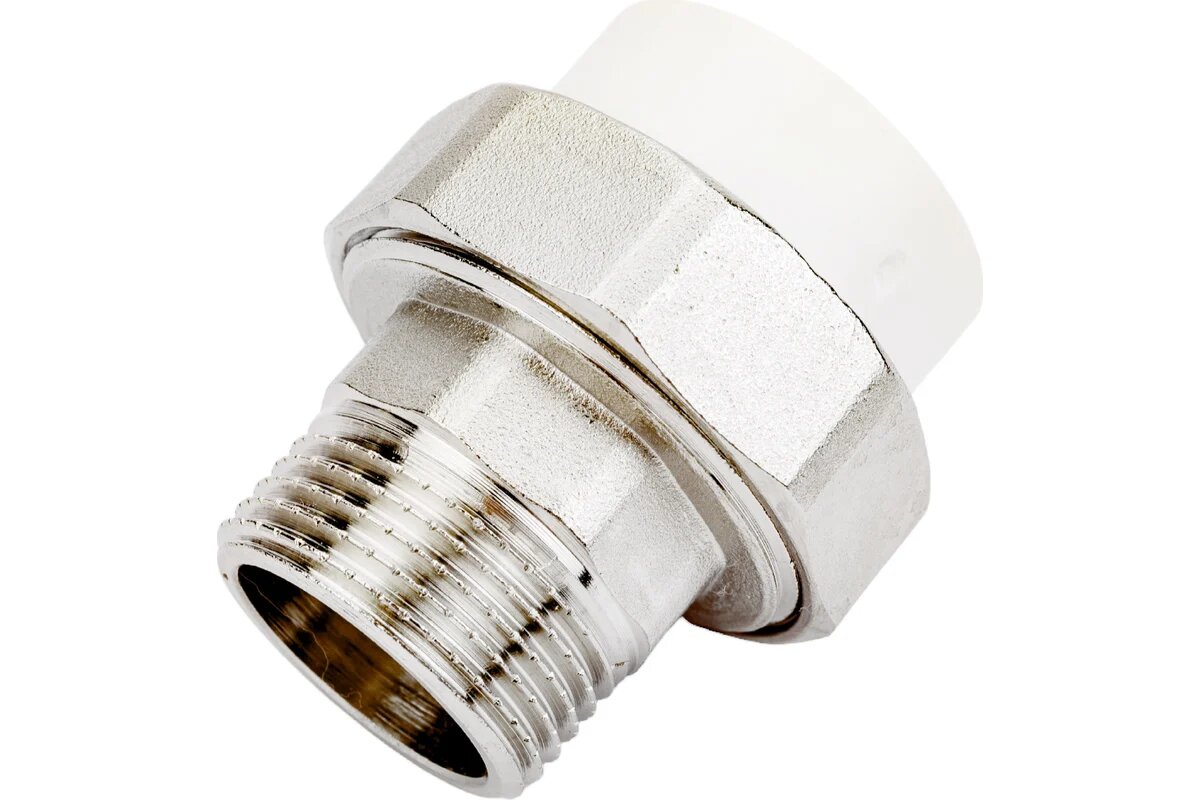 Муфта PRO AQUA PPR 32x1/2, комбинированная, разъемная, белая,