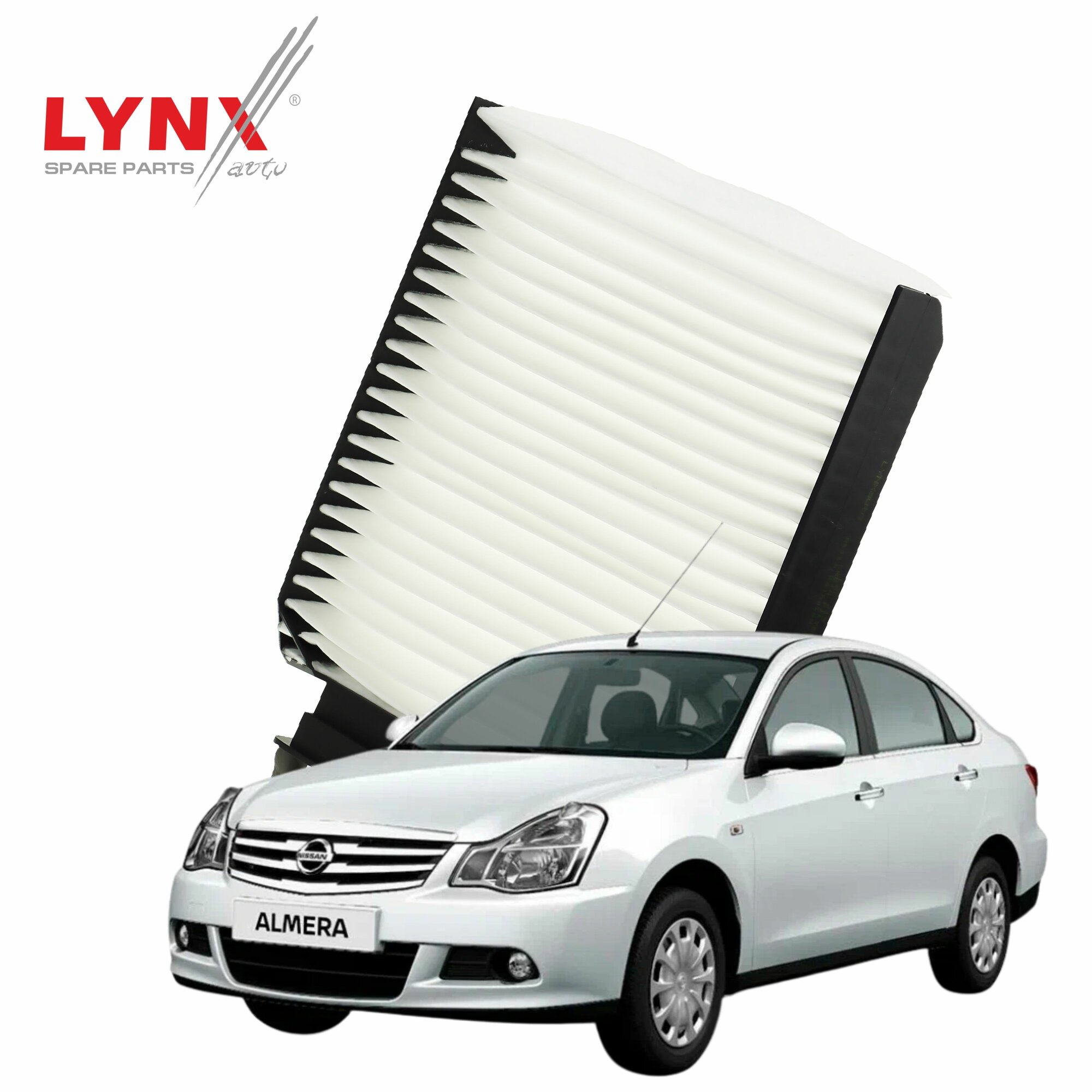 Фильтр салонный Nissan Almera (3) / Ниссан Альмера 2012 2013 2014 2015 2016 2017 2018 2019 / 1шт LYNXauto