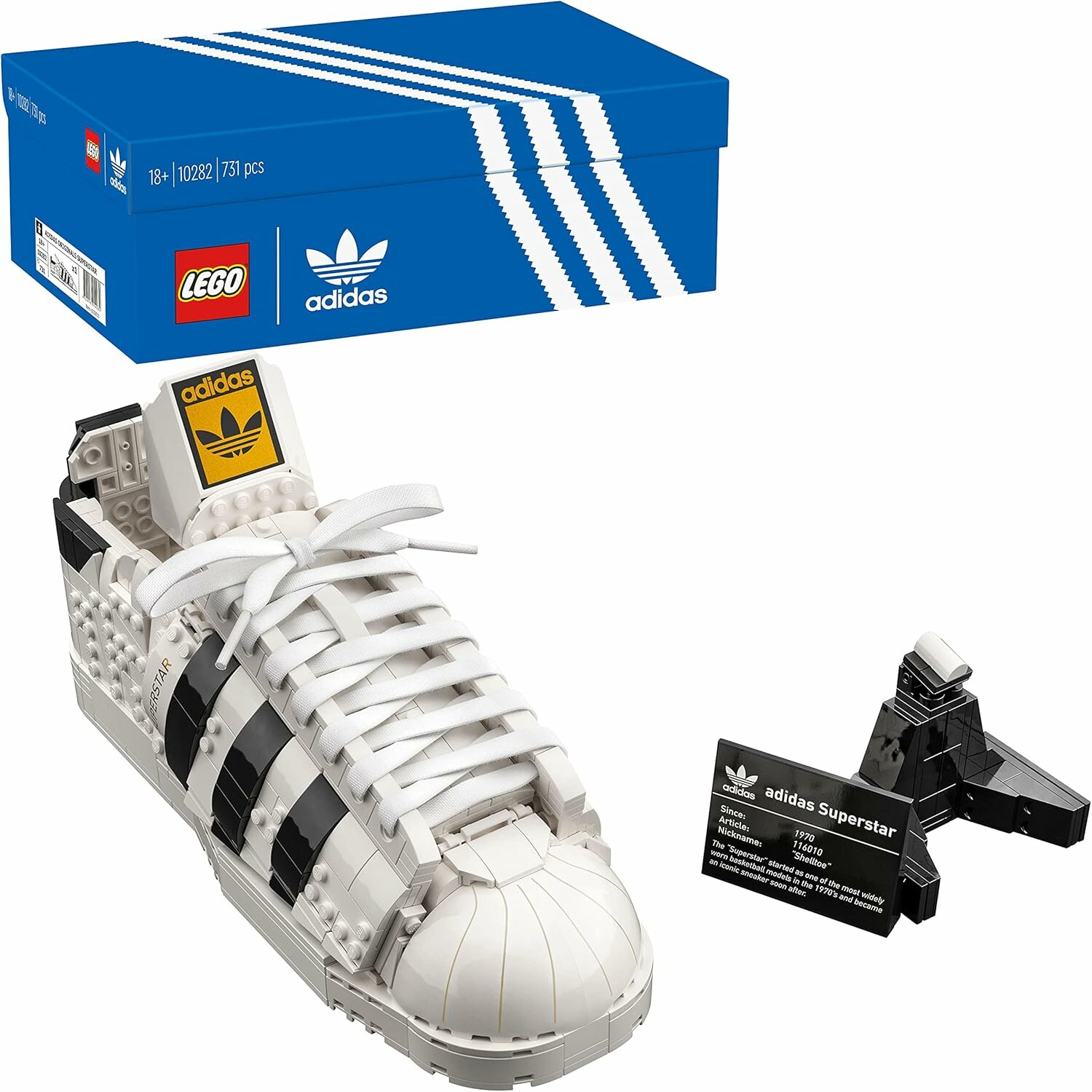 Конструктор LEGO Adidas Originals Superstar 10282 Конструктор Кроссовок Адидас Суперстар, 731 деталь