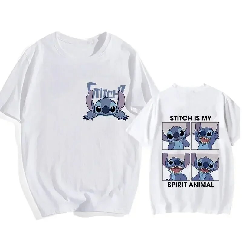 Летняя детская футболка с короткими рукавами и принтом Диснея Лило и Стича. Милая хлопковая футболка с графическим принтом для мальчиков и девочек.