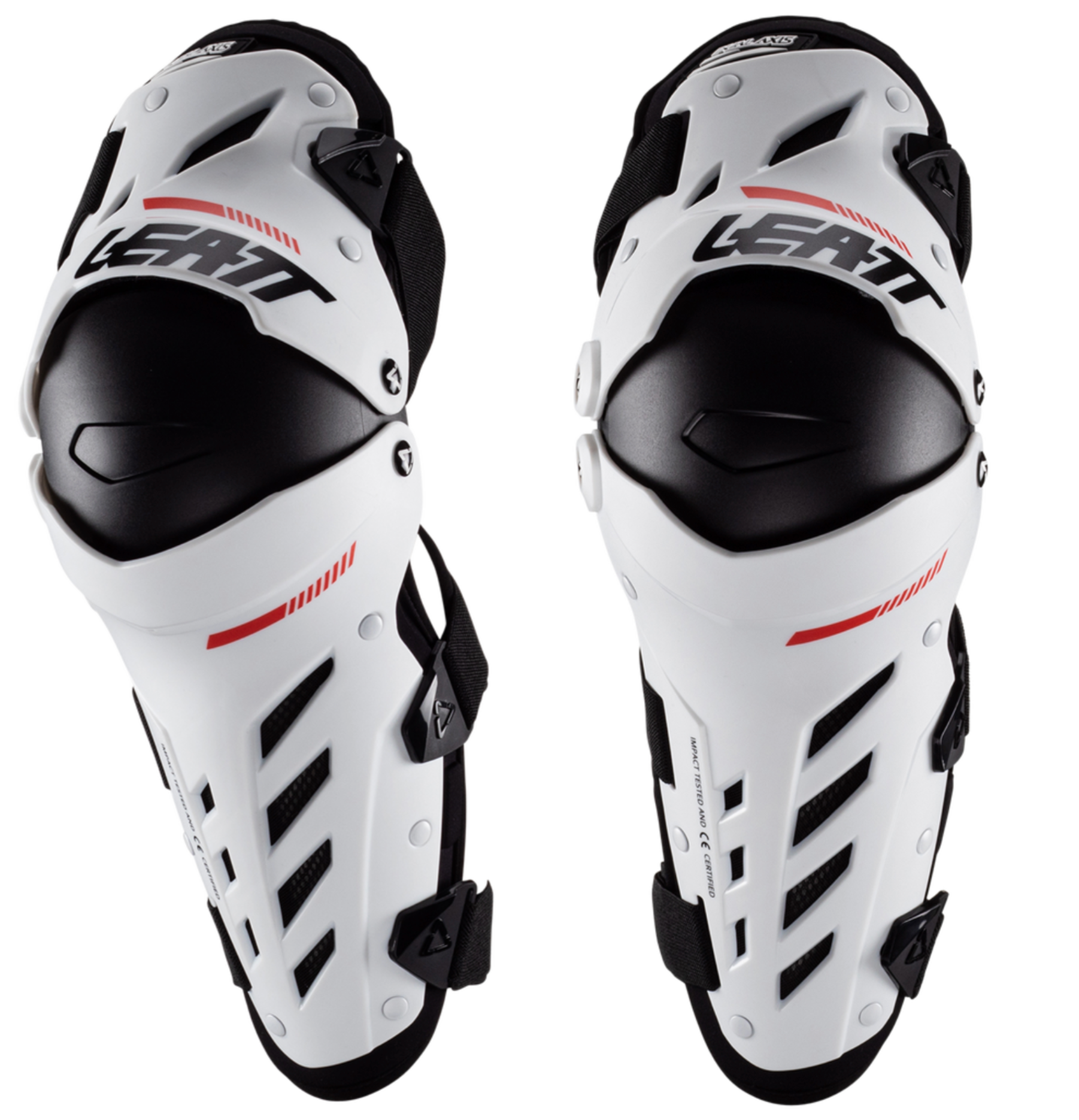 Наколенники защитные Leatt Dual Axis Knee & Shin Guard (White) 2025, Размер L/XL, для взрослых, унисекс, вентиляция