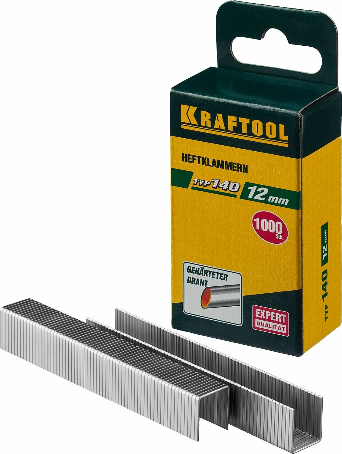 Скобы KRAFTOOL тип 140, 12 мм, 1000 шт, калибр 20GA, степлерные 31680-12