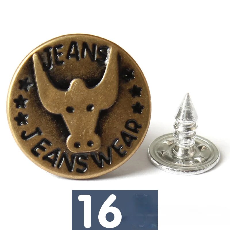 Медные заклепки для джинсов I-Button 10 шт. 16