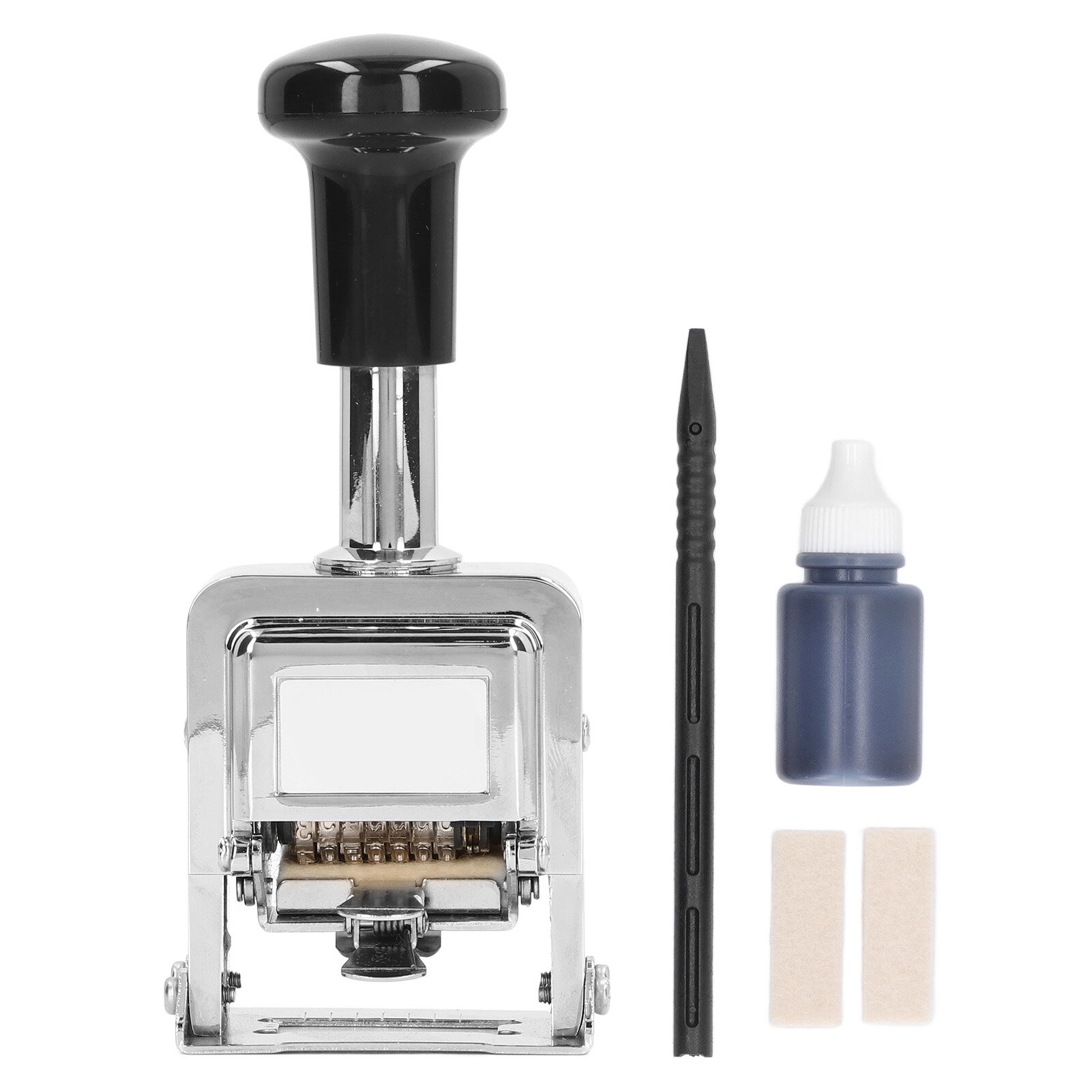 7-значный автоматический штамп с номером, самозакрашивающийся номерной штамп с корпусом из цинкового сплава, инструмент для штампования 7-значного банковского номера для легкой нумерации