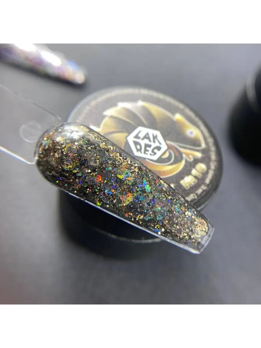 Гель лак с шиммером и шестигранниками Chameleon №10