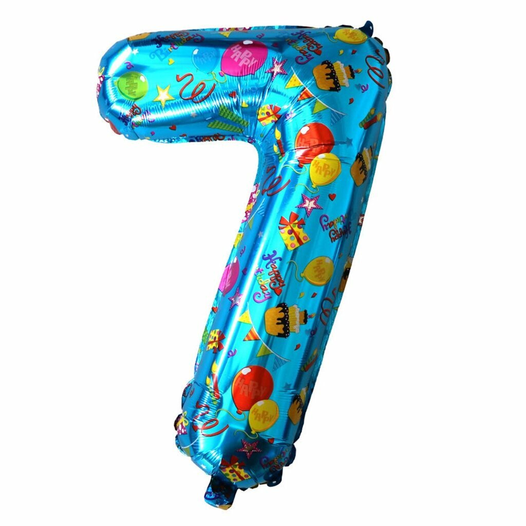 32-дюймовый синий номерной шар для дня рождения большой размер алюминиевая фольга
