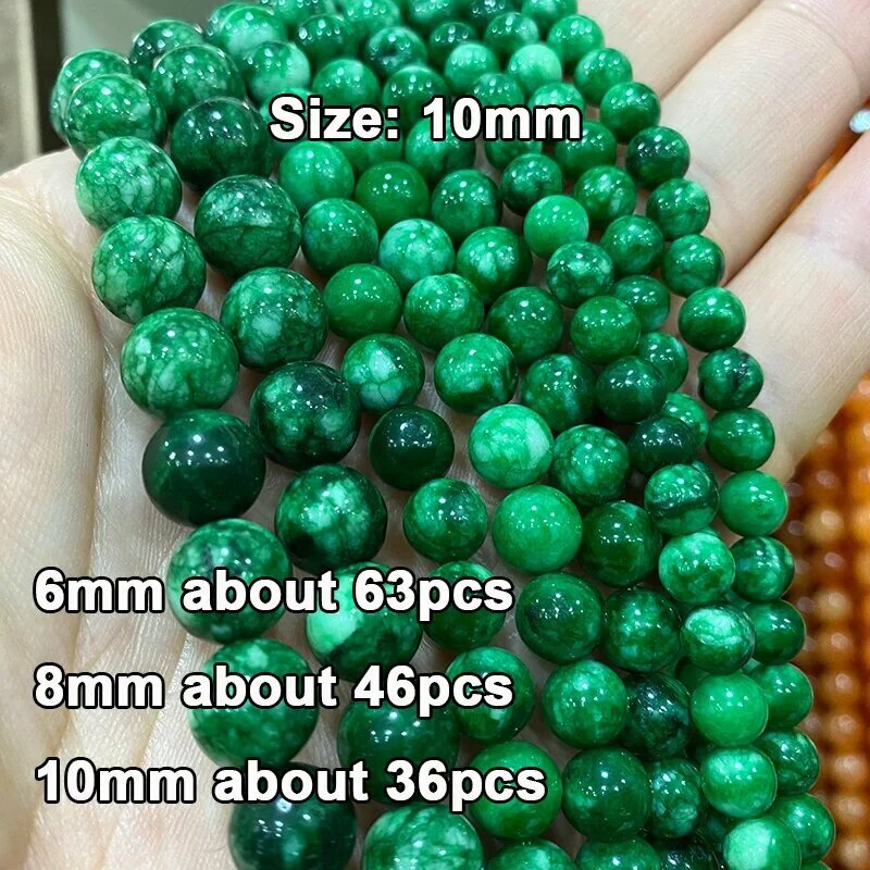 Бусины LUOMAN XIARI камешки красный рубин зеленый халцедон коралл круглые Изумрудный, Type25