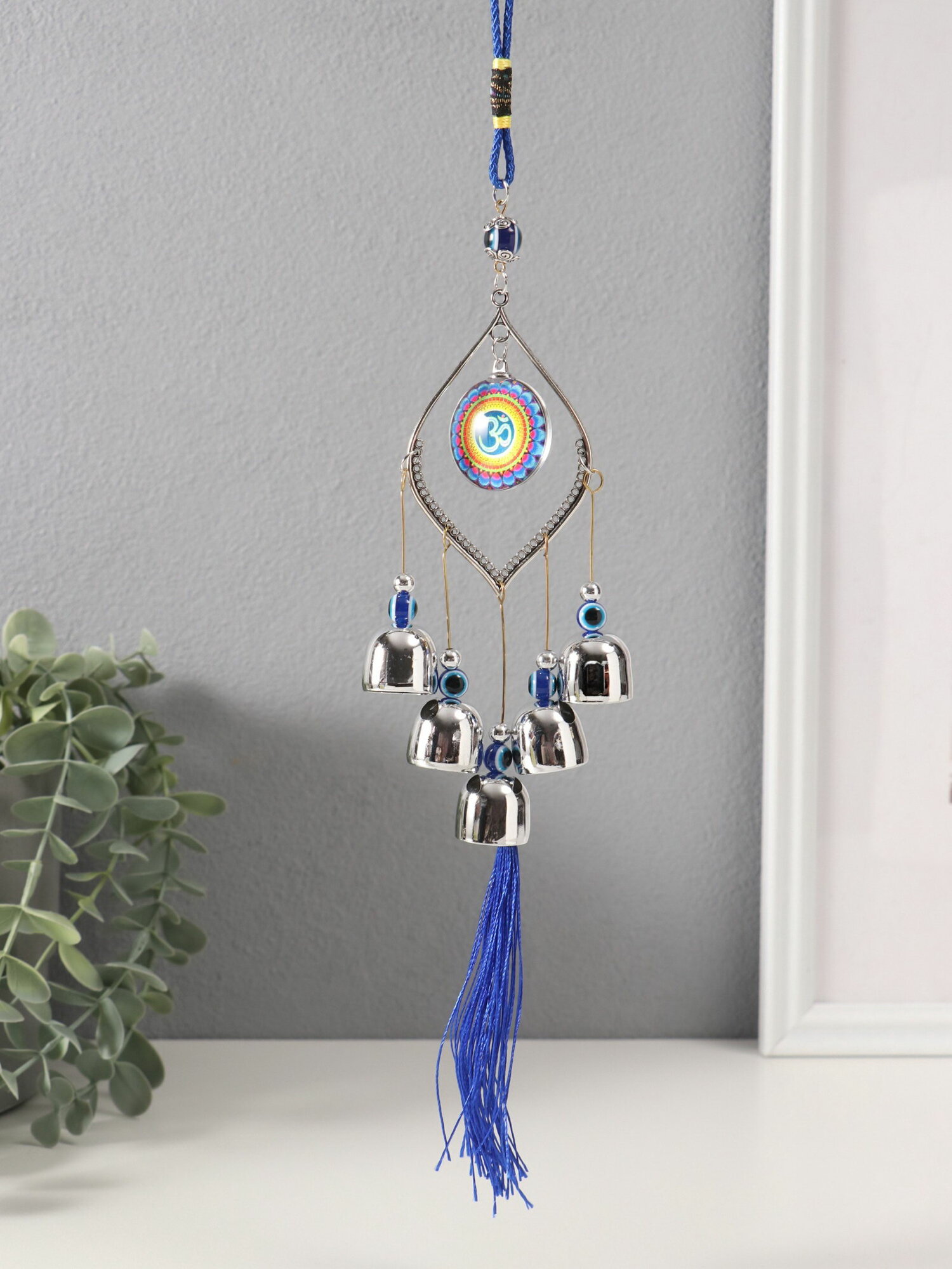 Музыка ветра от сглаза "Мантра ОМ", металл, 5 колокольчиков, 36 см