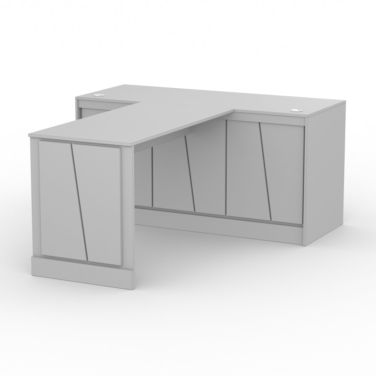 Стол руководителя №4 с приставкой брифингом, Серый. Производитель товара - компания Westcom.