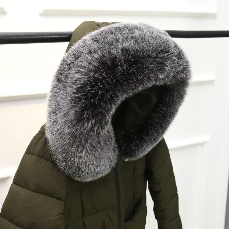 Qearlstar Женщины зимняя шарф фальшивый лисий мех Оятник 50/60/70/80/90 см куртки мех отделки Роскошные шарфы Пальто декор шаль мужчины шарф YT01,1,180, искусственный мех,18,80, черный/серый