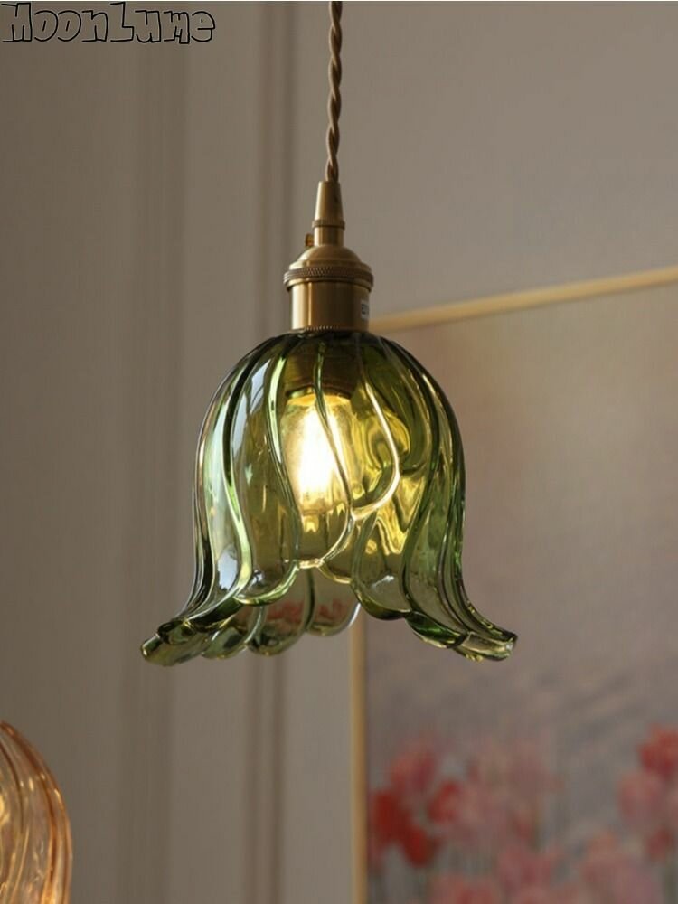 Серия ретро-люстр из зеленого стекла