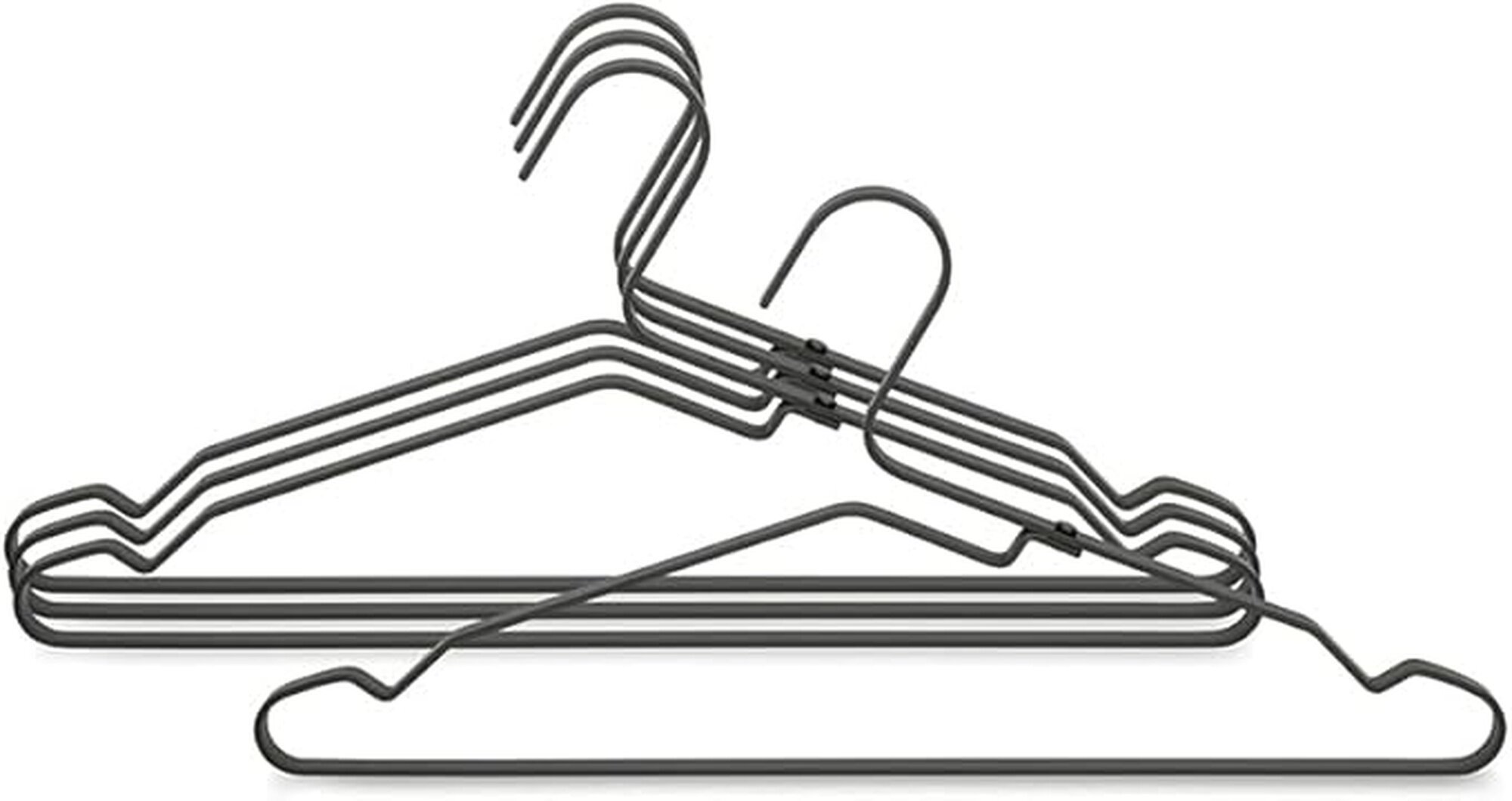 Вешалки для одежды, 4 шт , Brabantia, 42 х 1 х 21 см, цвет Black (чёрный), 118647