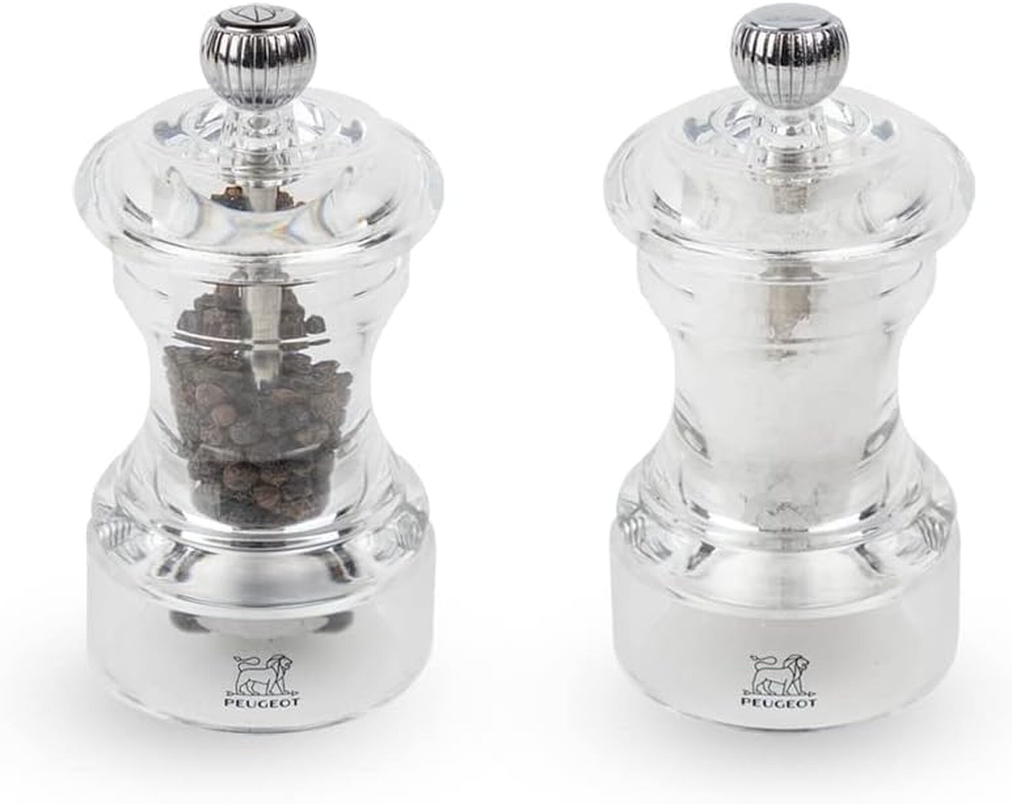 Набор ручных мельниц Peugeot Duo Bistro - 2 шт, для соли и перца, акриловые, прозрачные, 10 см, 2/41687