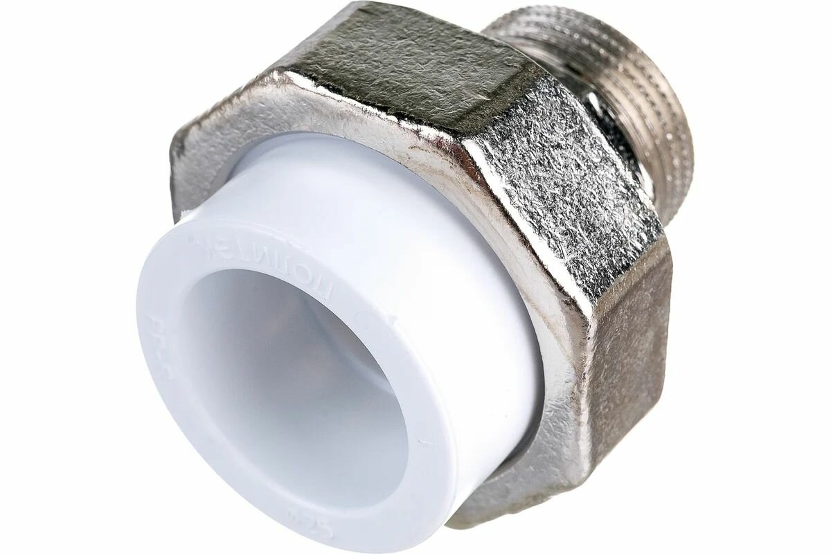 Муфта разъёмная Политэк 9800002534 25х3/4" резьба - наружная белая