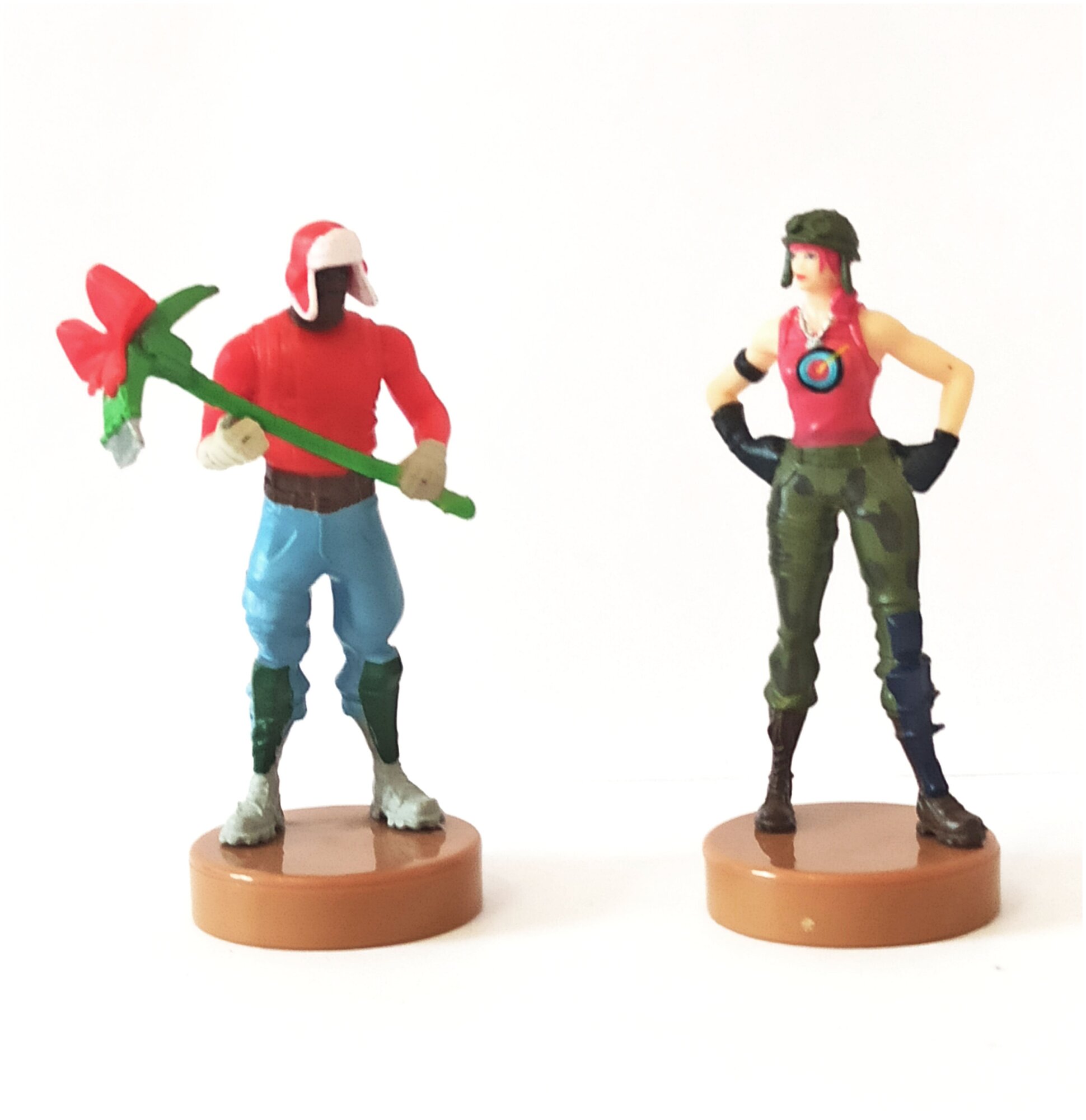 Штампик фигурка Fortnite 2шт 7,5см (2 серия) / Штампики Фортнайт в коробке по 2шт (5215) / Святочный рейнджер (Yuletide Ranger) и Мишень (Bullseye)