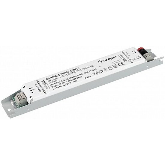 Блок питания Arlight ARV-LG-24030-LINEAR-PFC-DALI2-PD 24V, 1.25A, 30W , IP20 Металл
