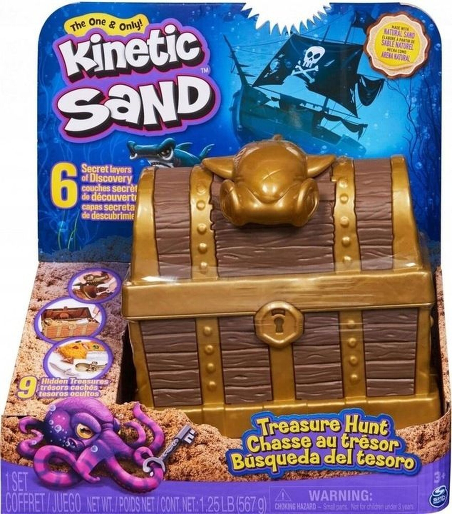 Кинетический песок Kinetic Sand - Песок для поиска сокровищ и аксессуары, 567г. - Спин мастер 6062080, 20133533